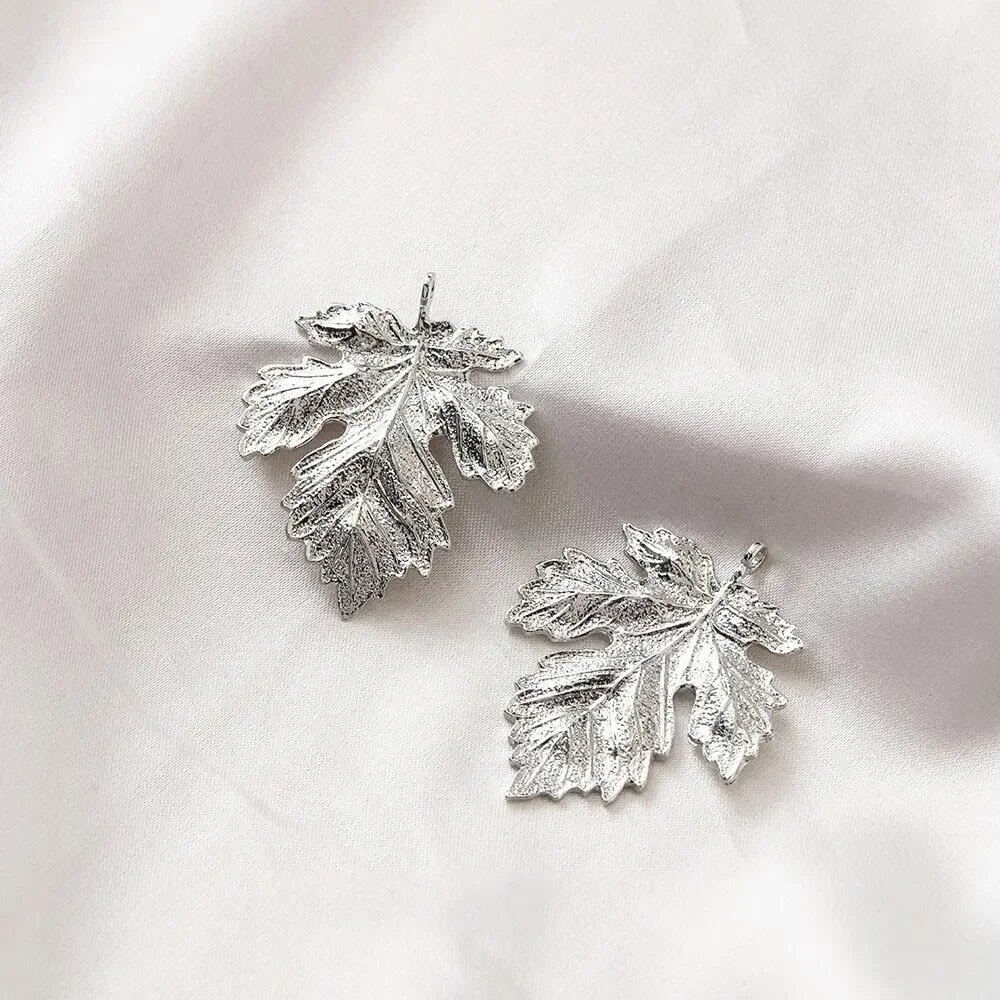 Подвески листья, платина, 19X22mm