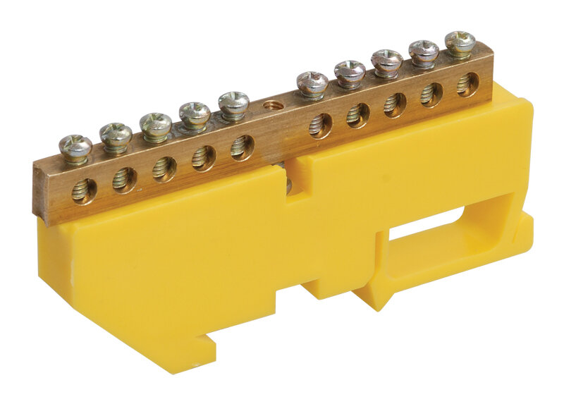 Шина соединительная IEK PE, земля, на DIN-изоляторах, ШНИ-6х9-10-Д-Ж