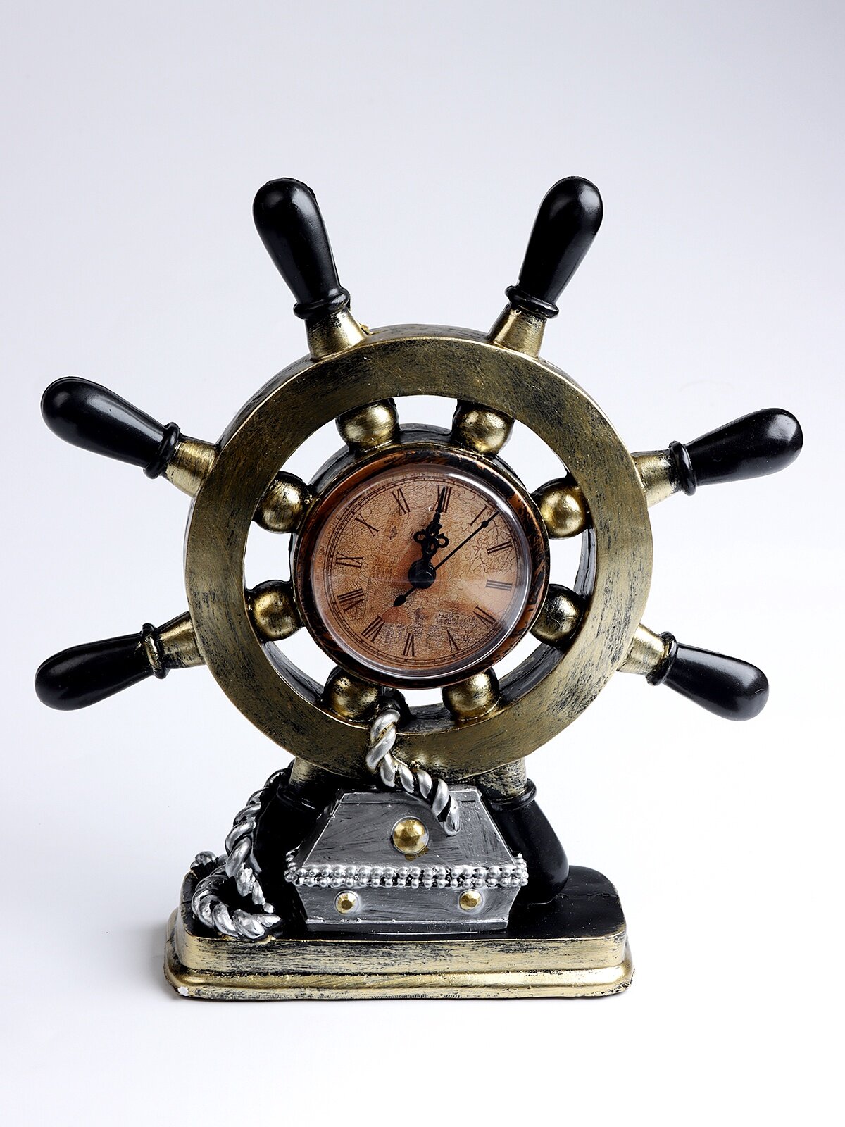 Часы настольные интерьерные «Штурвал», на батарейках, 16×6.5×27 см, d=8 см