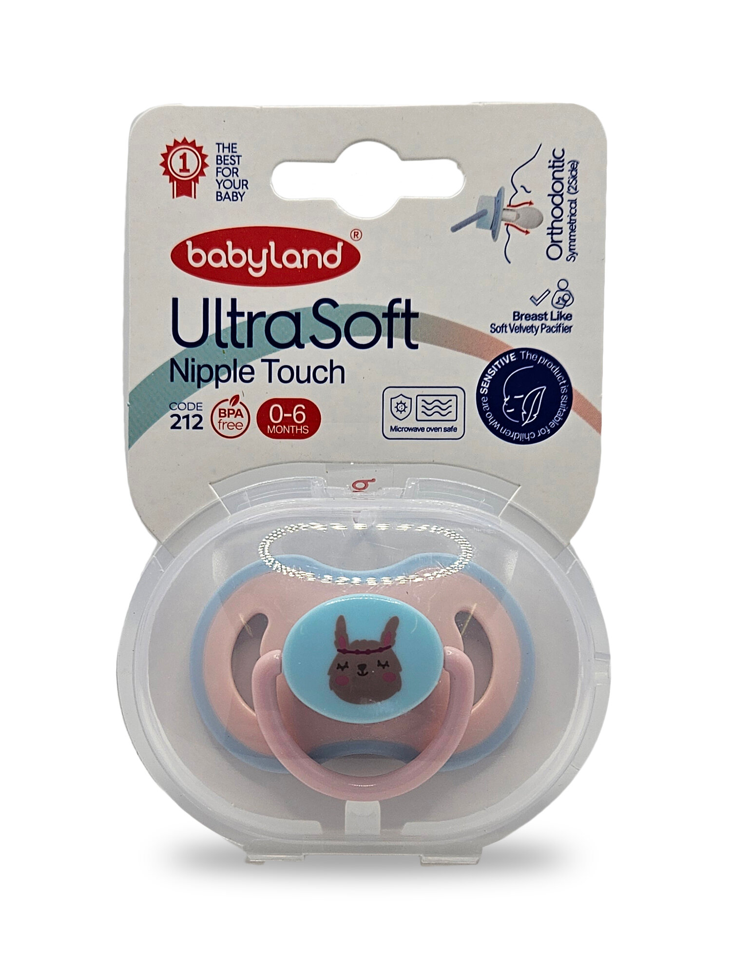 Пустышка Baby land Ultra Soft симметричная силикон 0-6 мес