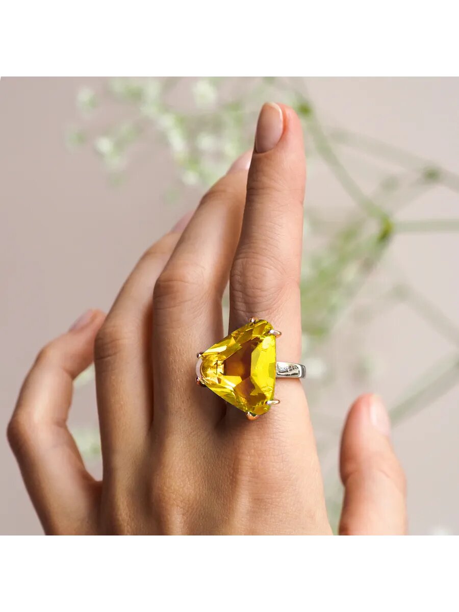 Кольцо, кристалл, циркон, фианит