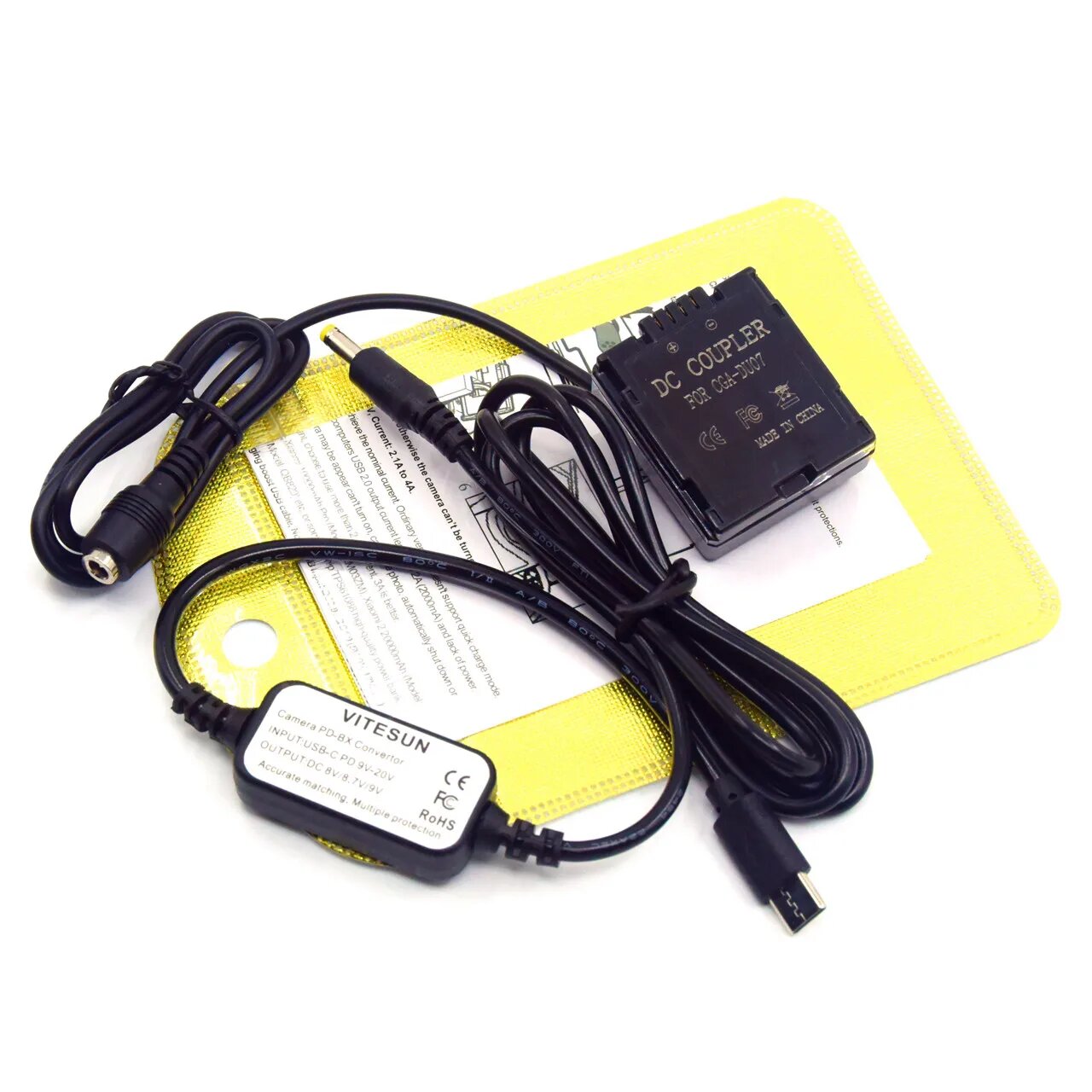 USB C PD Power Cable CGA-DU07 DU06 DU21 DU14, муляж аккумулятора для Panasonic NV-GS28 GS150 GS500 GS27 GS328 VW-VBD070 D150