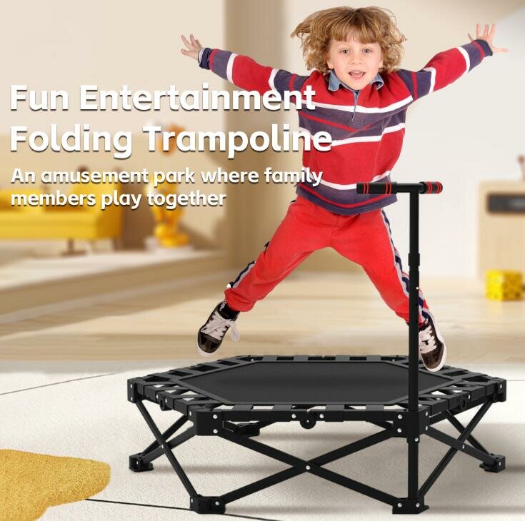 Батут для фитнес студии, усиленный трос. Кастаджамп шестиугольный: Черный