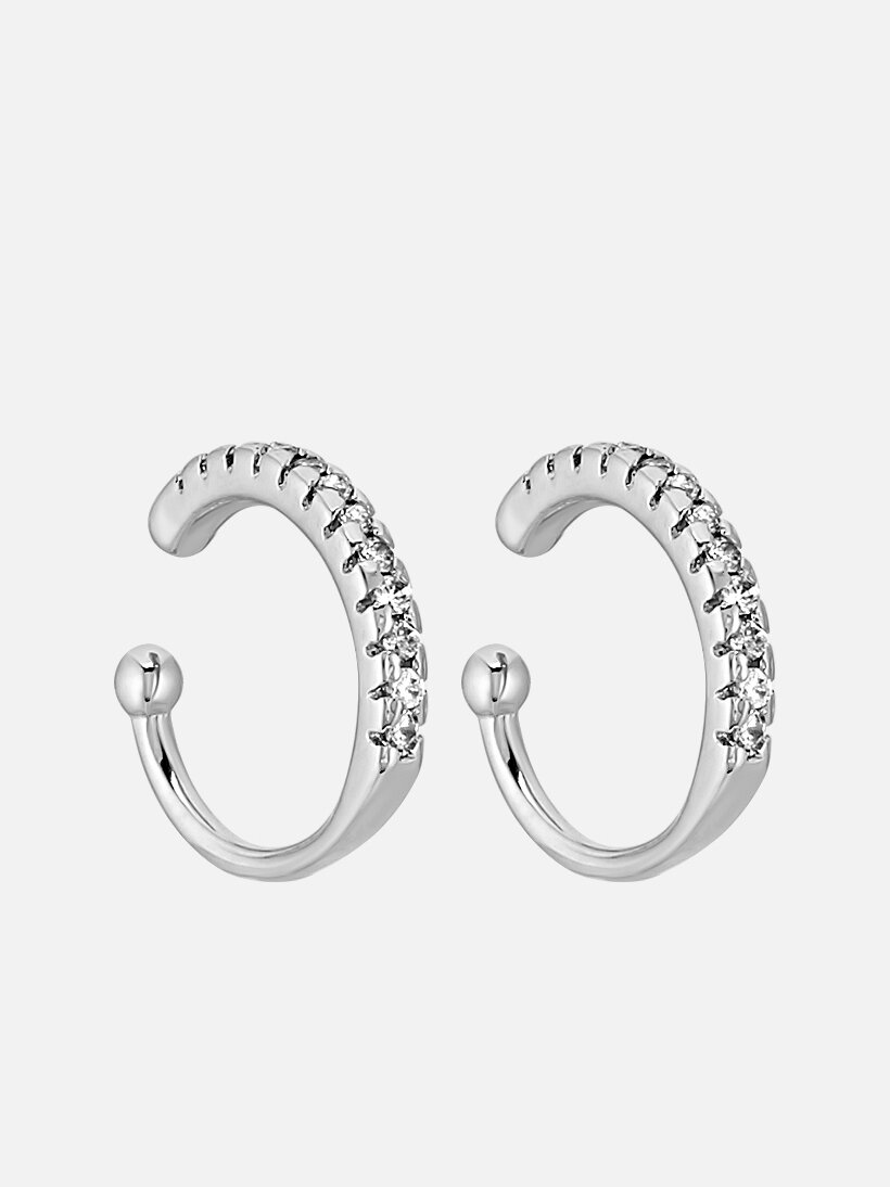 Серьги каффы, кристаллы Swarovski