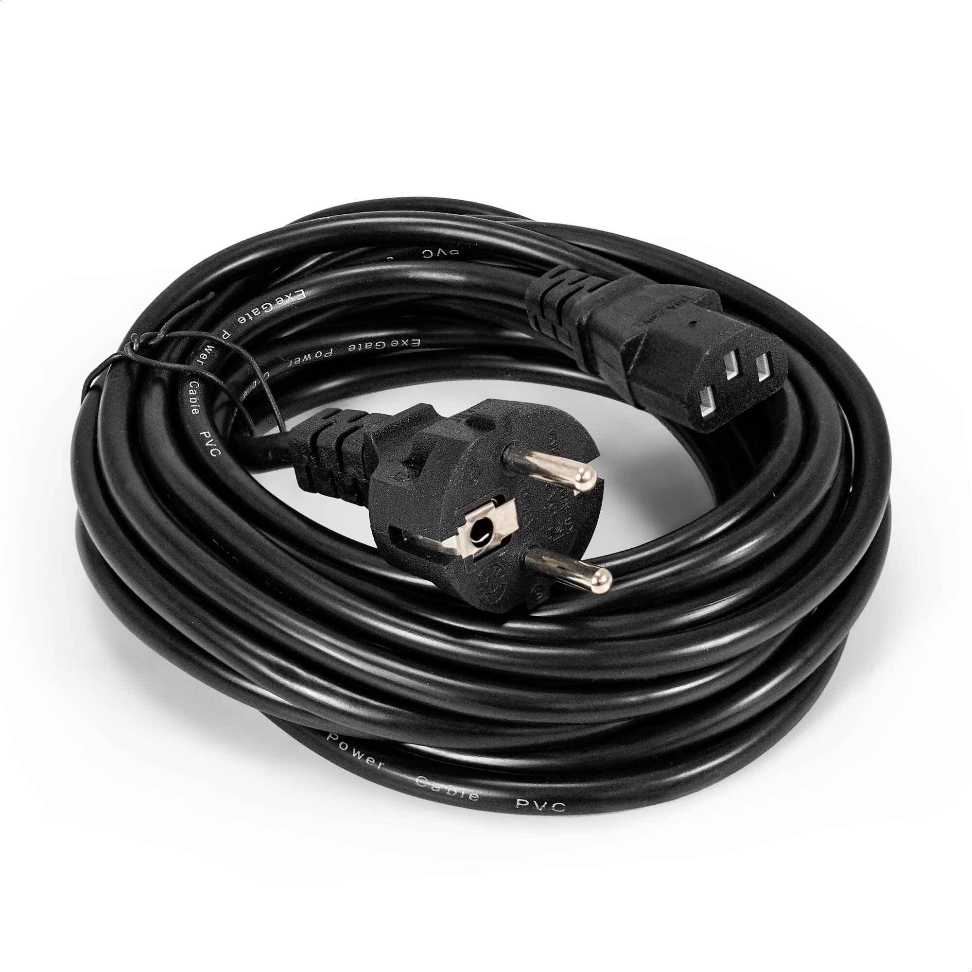 Кабель питания ExeGate Power PC-5P-Schuko->C13/3x0.5Cu (Евровилка Schuko->C13, VDE-250V-3*0.5mm2, медь, черный, 6A, 5м) EP280653RUS