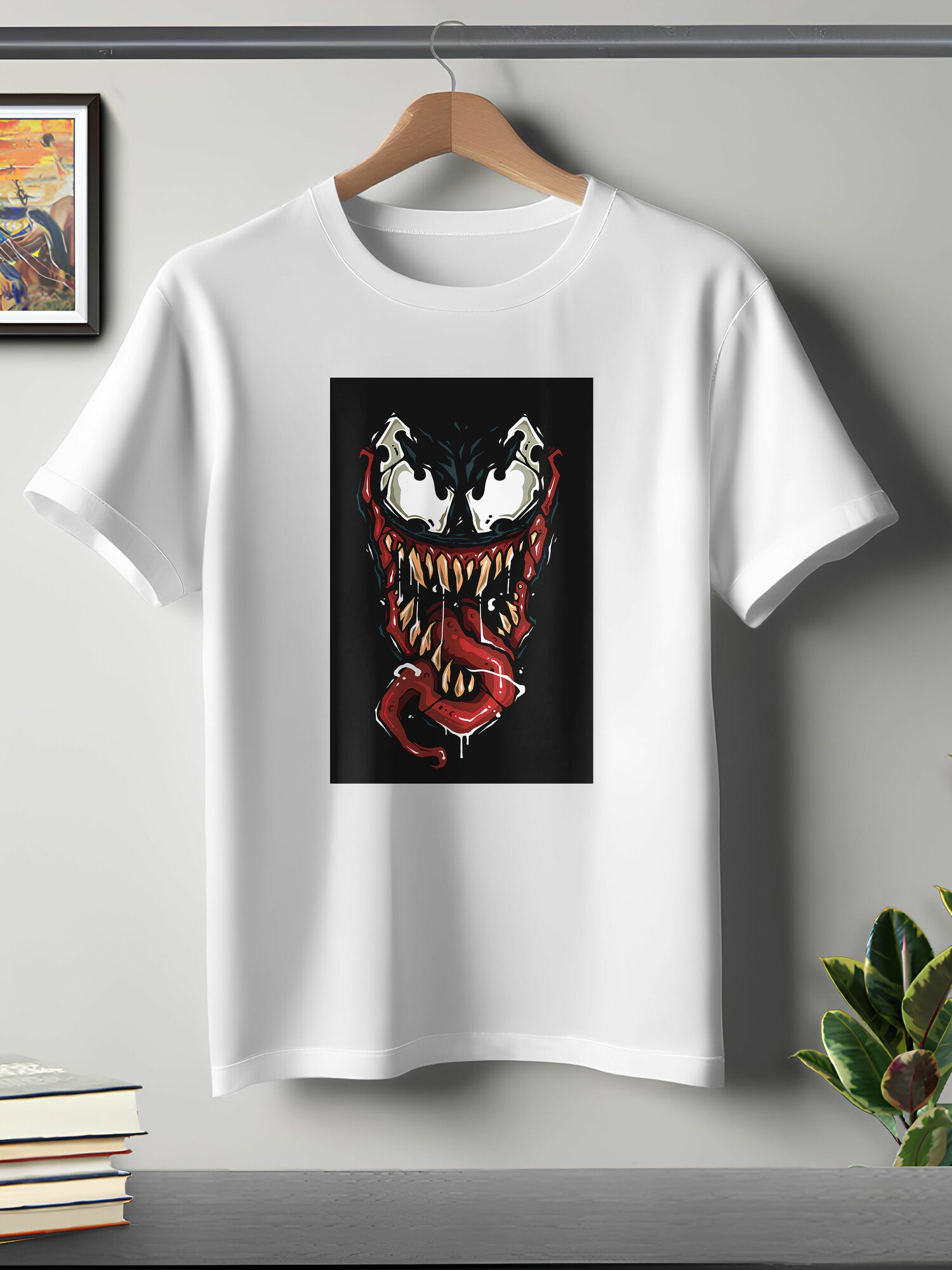 Футболка  Детская ONEQ 158 (13-14) размер с принтом Веном, белая