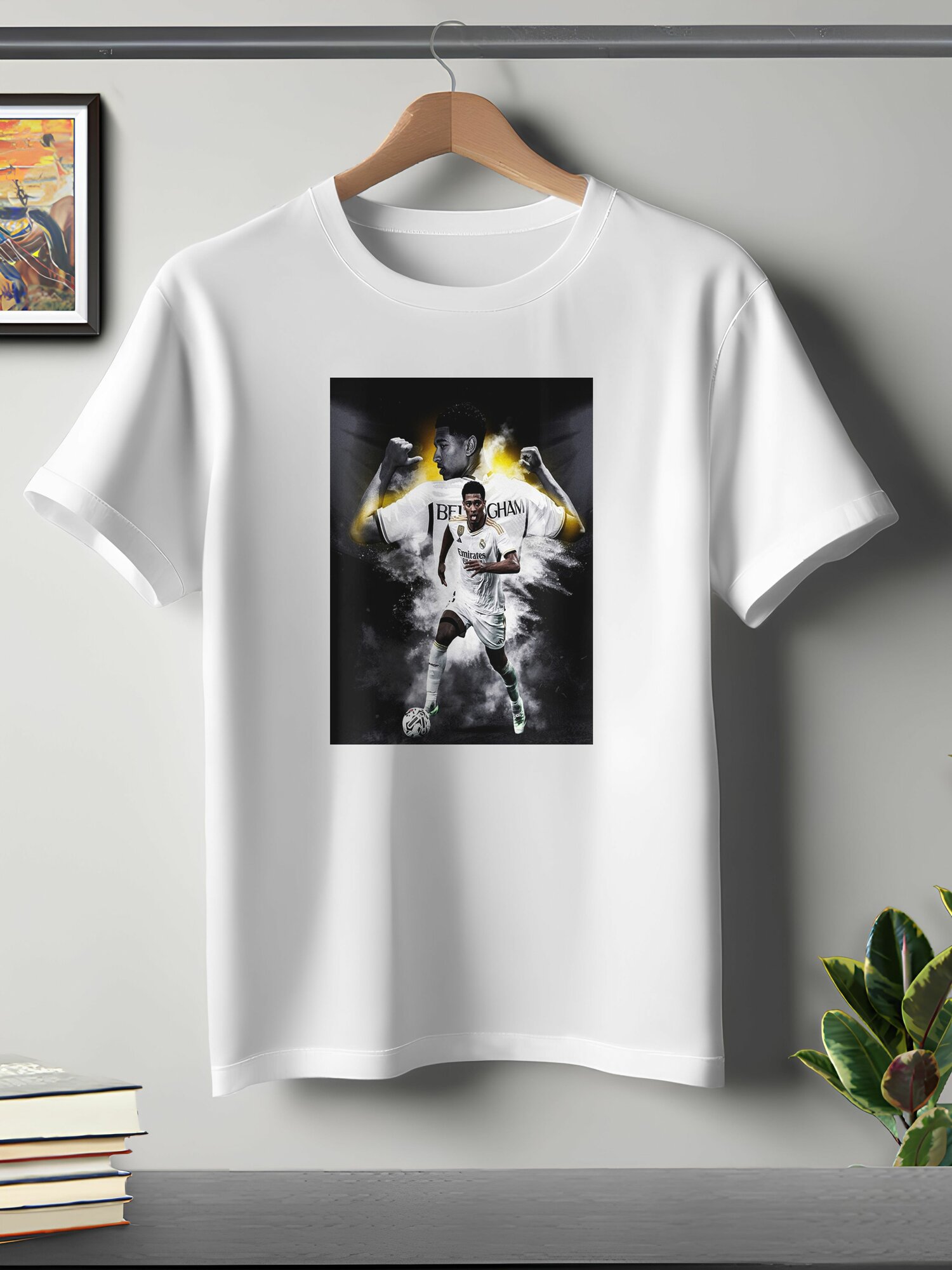 Футболка  Детская ONEQ 110 (5-6) размер с принтом Джуд Беллингем, белая