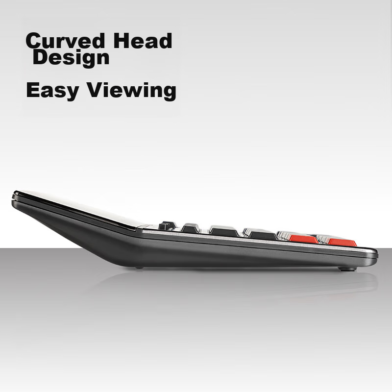 Deli Dual Power Business Metal Panel Office Desk Calculator, 12-Digit Large Screen Plastic Buttons Desktop Calculator 1672A