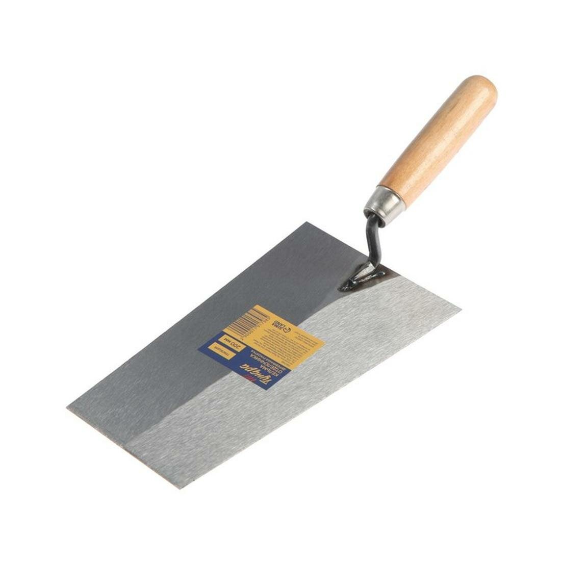 Кельма отделочника тундра, "трапеция", деревянная рукоятка, 200 мм