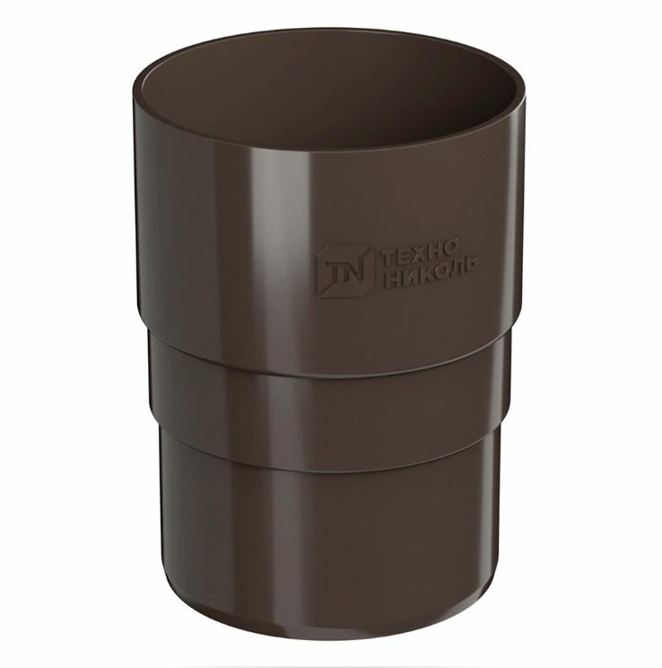 Муфта водосточной трубы технониколь 82мм темно-коричневая RAL 8019