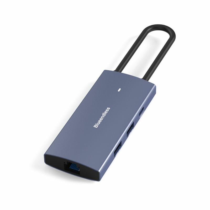 Док-станция USB C Адаптер-концентратор 6 в 1 с HDMI-совместимым портом 2.0+USB3.0+PD3.0+Gigabit Ethernet
