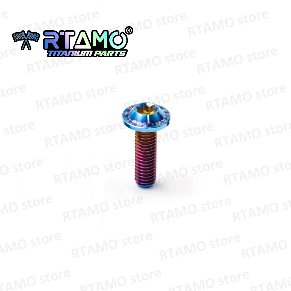 RTAMO Болт титановый M6X10/12/15/18/20/25/30 мм Torx для велосипеда Burnt blue (1pc), M6X10 mm
