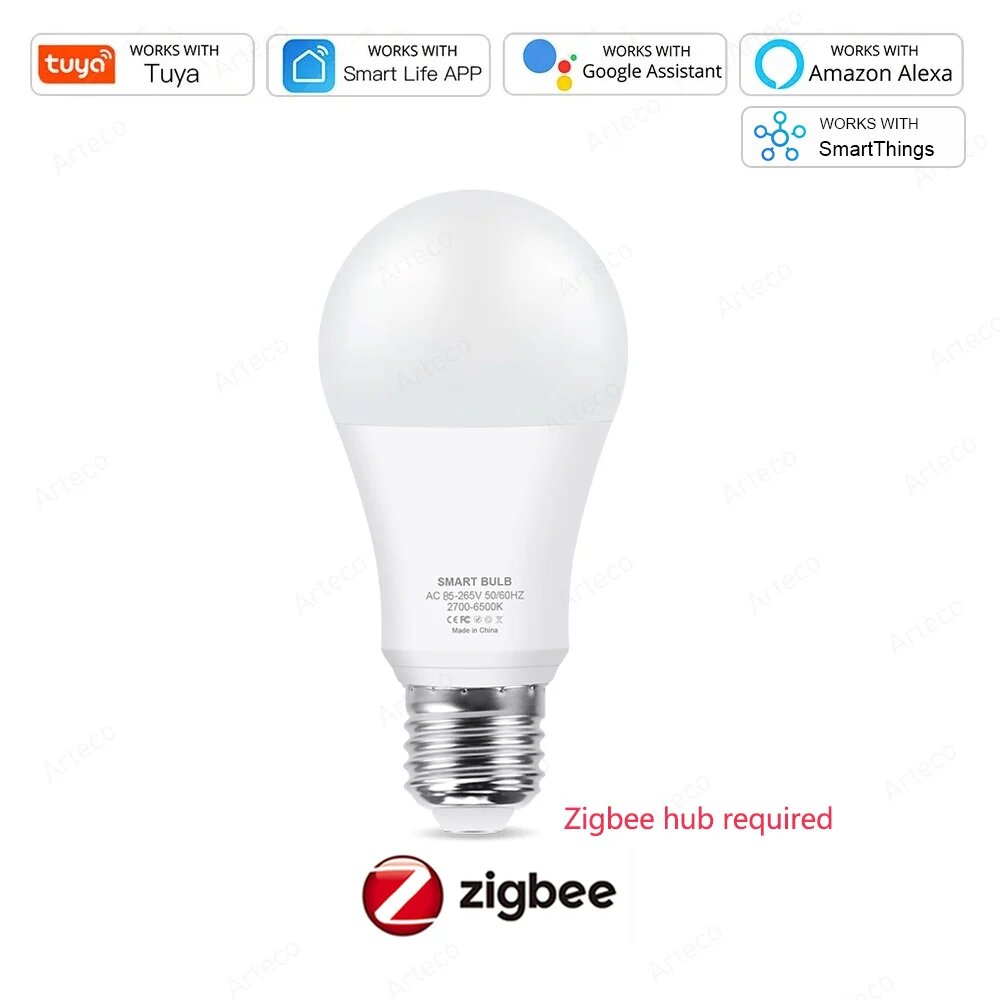 Светодиодная лампа Zigbee E27 RGB+CW+WW 15W