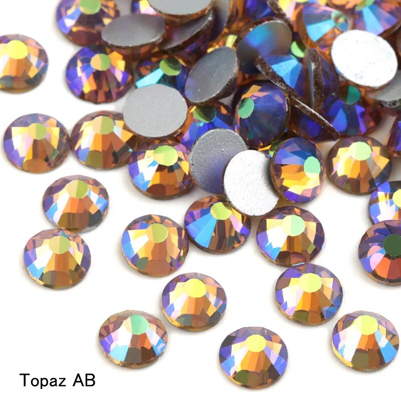 SS16 SS20 SS30 Glitter Rhinestone Crystal AB Non Hot Fix Flat back Rhinestone Apparel for Nail Art Fabric Garment