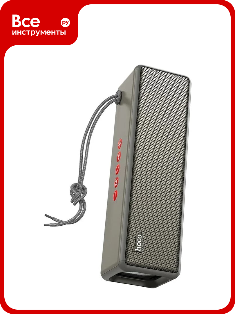 Колонка Hoco Bluetooth hc3 bounce bt5.0, 2x5w, aux/tws/fm/microsd/usb, ipx4 серый 0L-, для прослушивания музыки