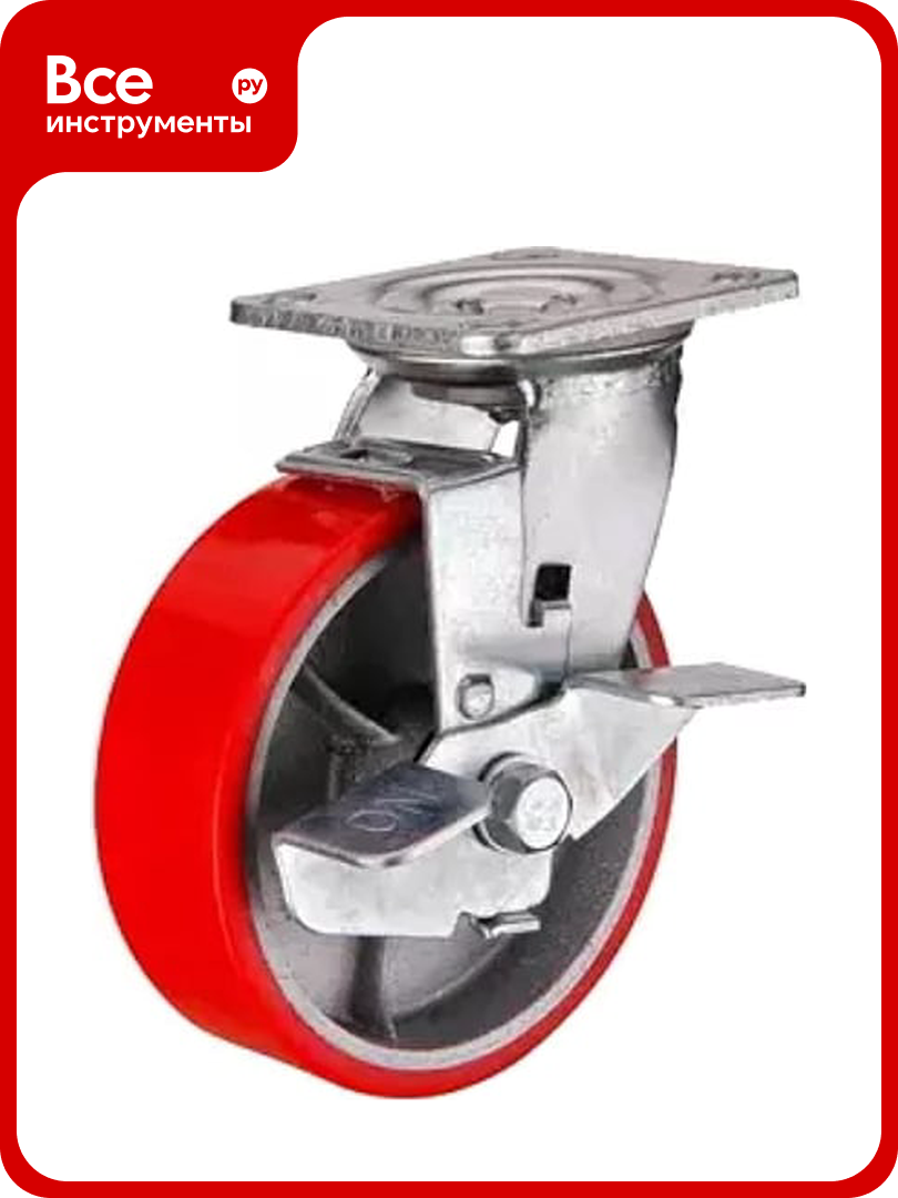 Колесо, SCpb, большегрузное поворотное SCpb 93 (75 мм; полиуретановое с тормозом (N) TOR 1027132, Внимание, изображение