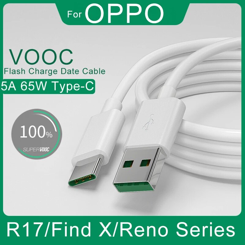 5A 65W Type C Кабель для сверхбыстрой зарядки для OPPO Find X Reno R17 K7 K5 Аксессуары для 1,5 м