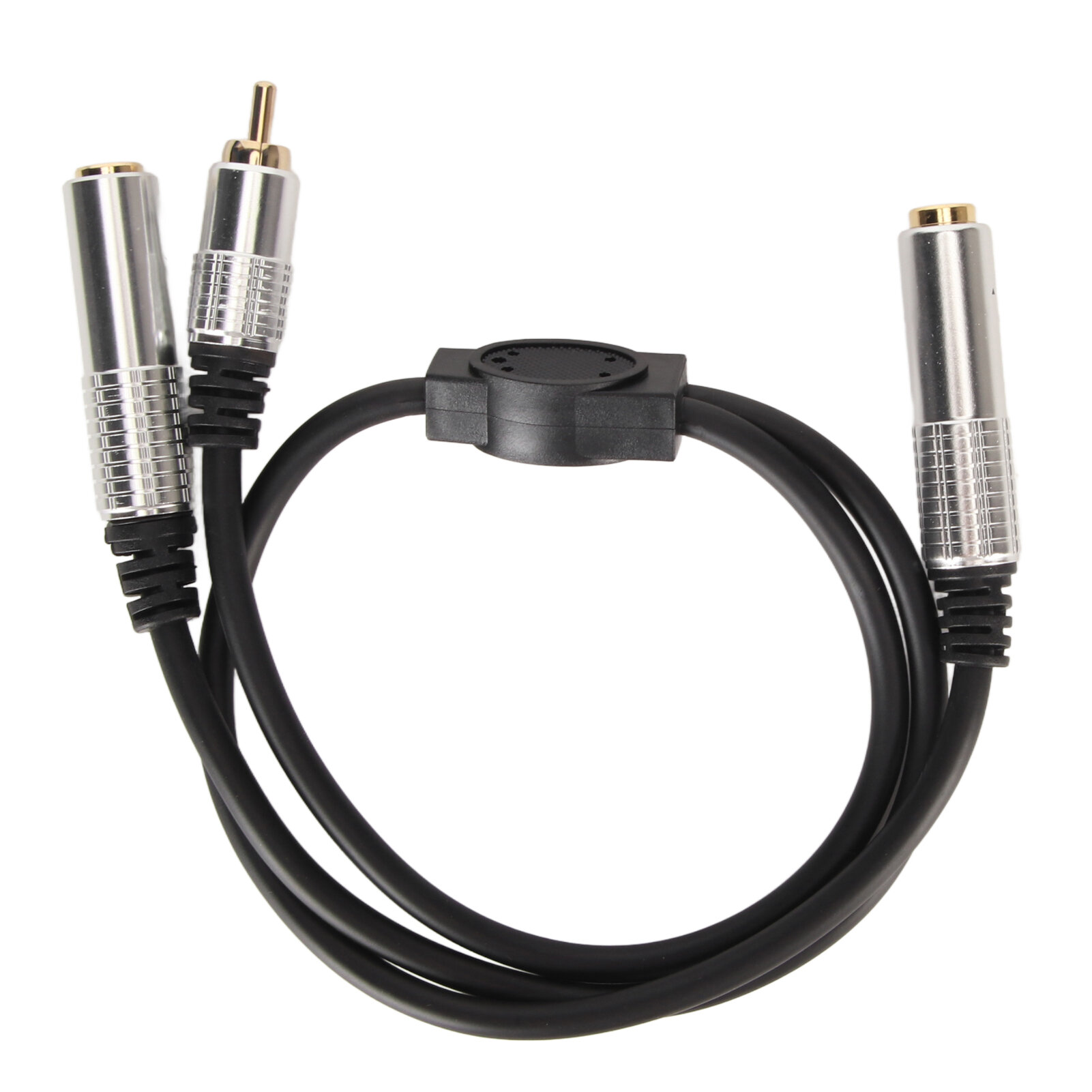 Кабель-разветвитель Y-образный, 6.35 мм Female -> 2x RCA Male, позолоченный, 0.5 м (1.6 фута).