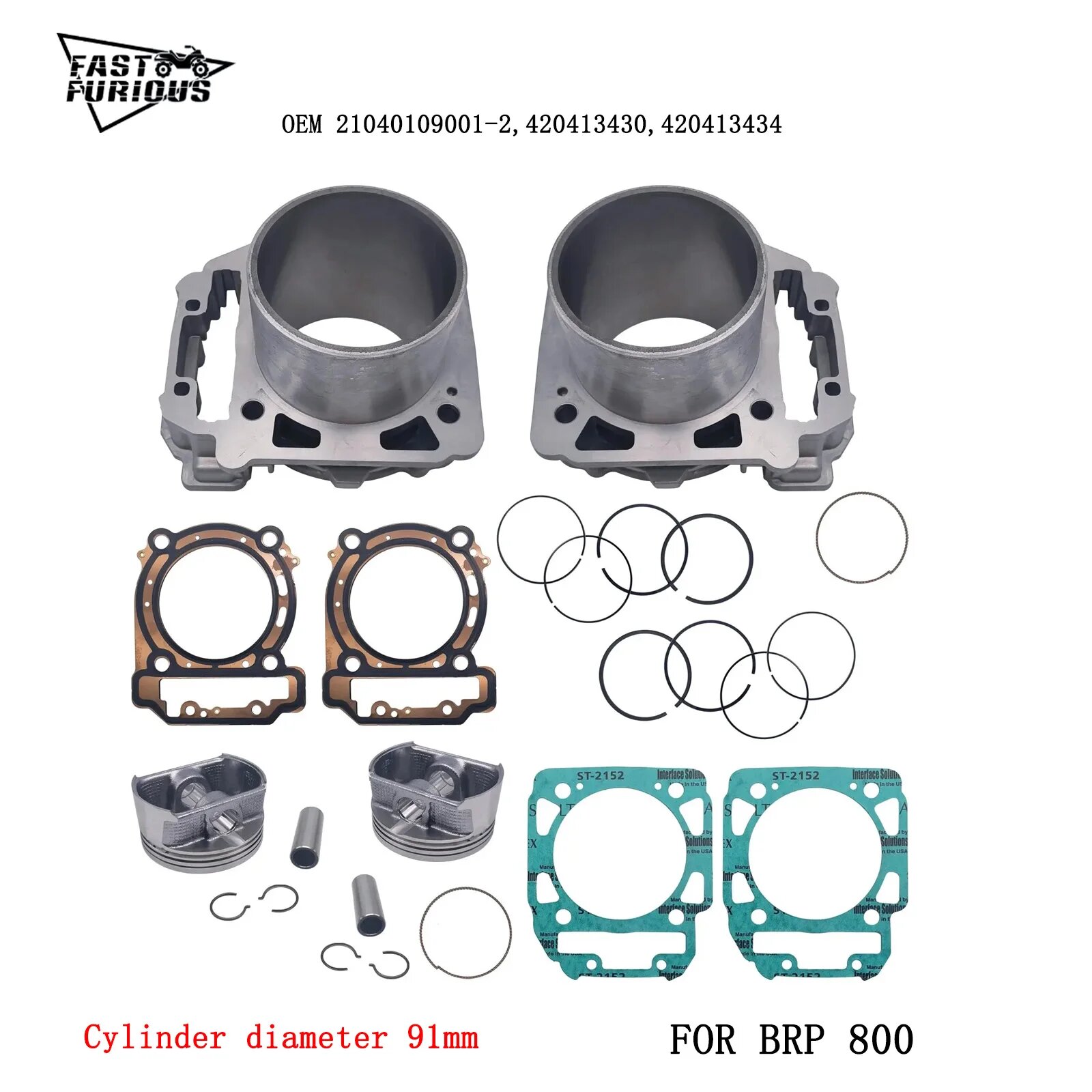 2 набора, комплект цилиндров BRP 800 (с втулкой) для BRP800CC ATV UTV 4x4QUAD BIKE, запчасти для двигателя QUAD GO KART 420413430 ODES800 Odes 800
