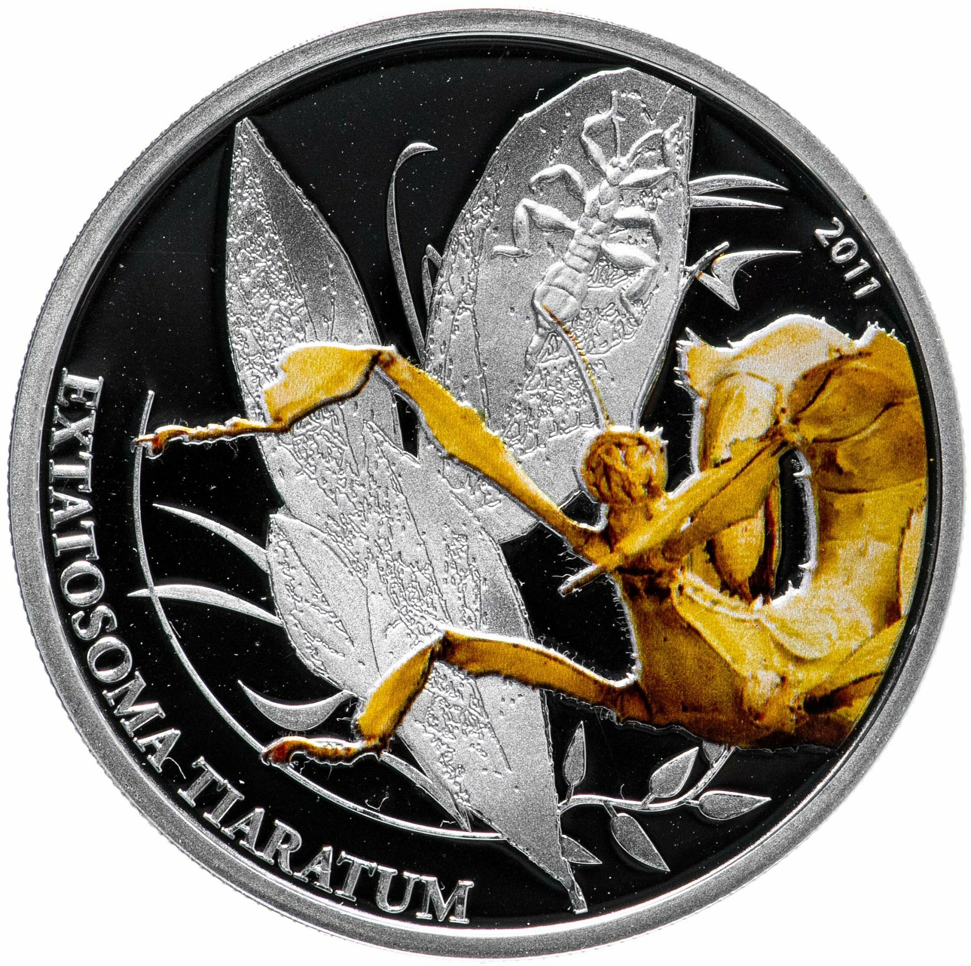 Палау 2 доллара 2011 "Мир насекомых - Палочник", в футляре с сертификатом, Серебро 925, в сохранности Proof