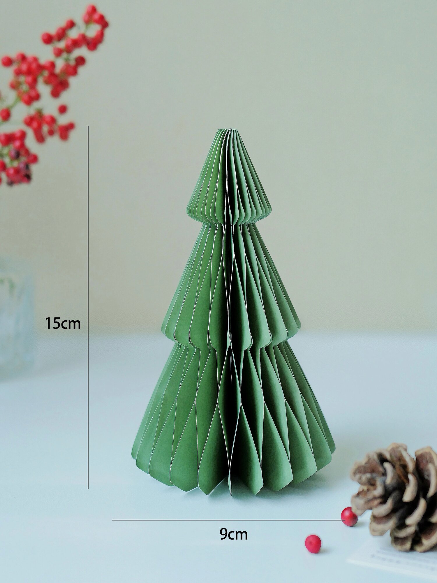 Рождественское украшение: объемная елка-оригами из сот, маленькая елка для гостиной, настольные украшения, оформление