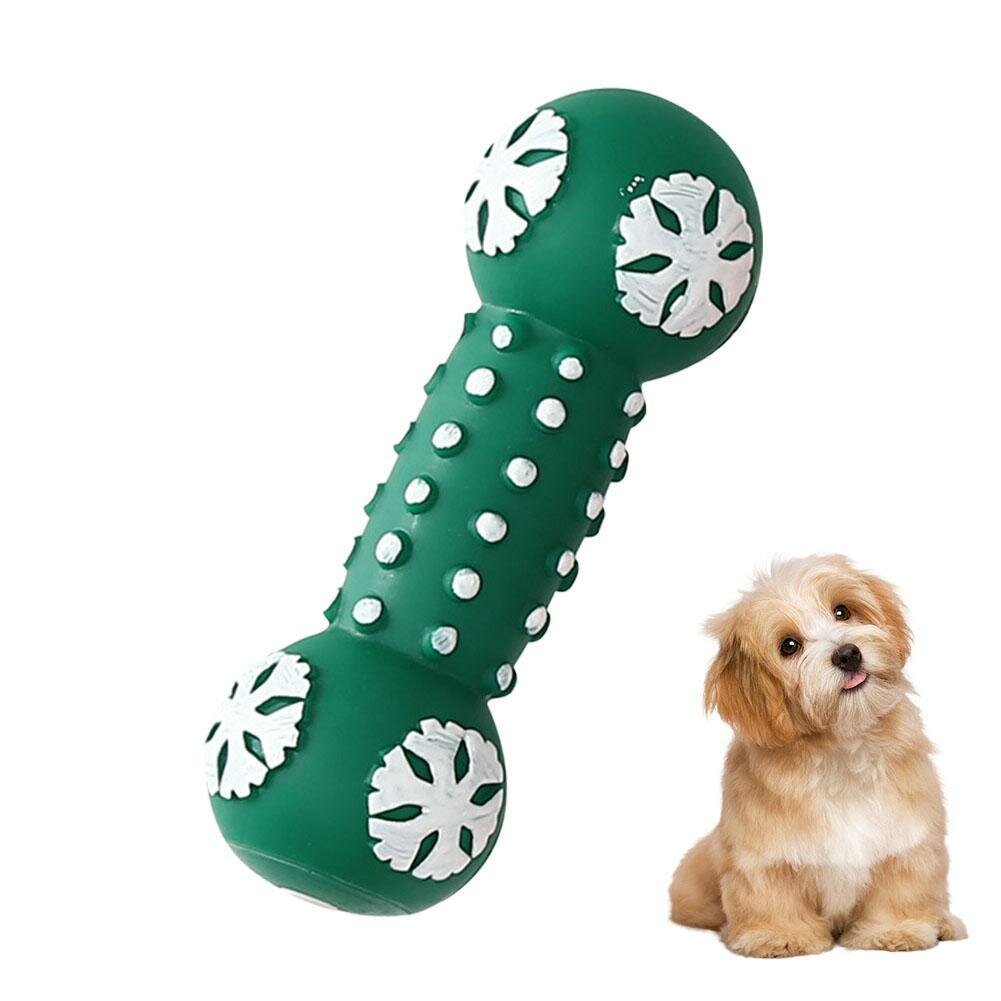 Интерактивная игрушка для собак Бобёр с резиновым жевательным блоком, пищалкой и пушистым хвостом, подходит для щенков и взрослых собак мелких и средних пород