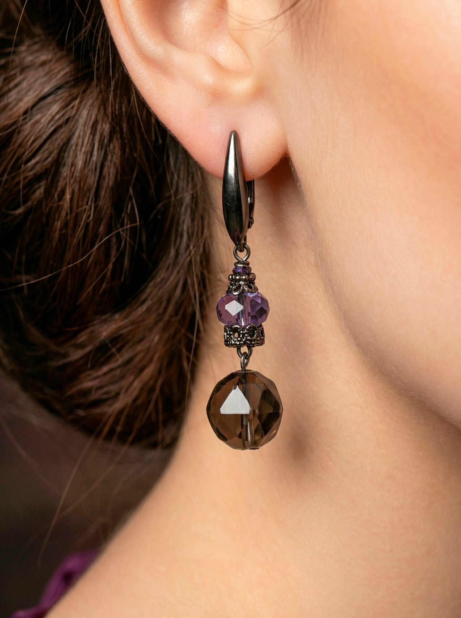 Серьги, аметист