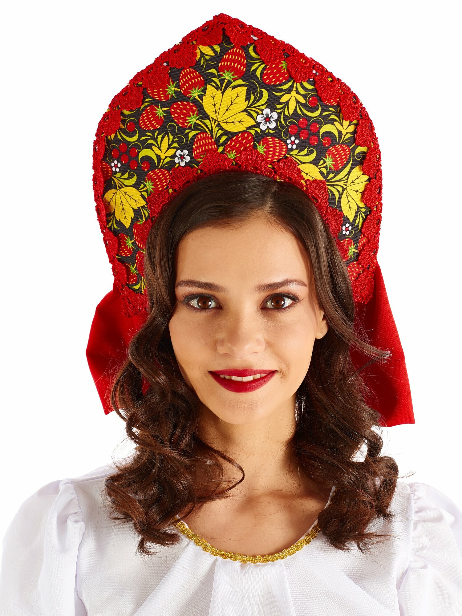 Кокошник русский народный Аленушка принт ягодка