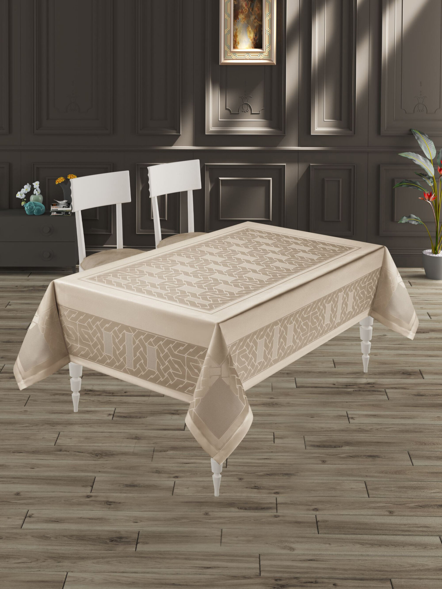 Скатерть броде жаккард 12367 Galaksi капучино Doco (капучино), Скатерть 160x220