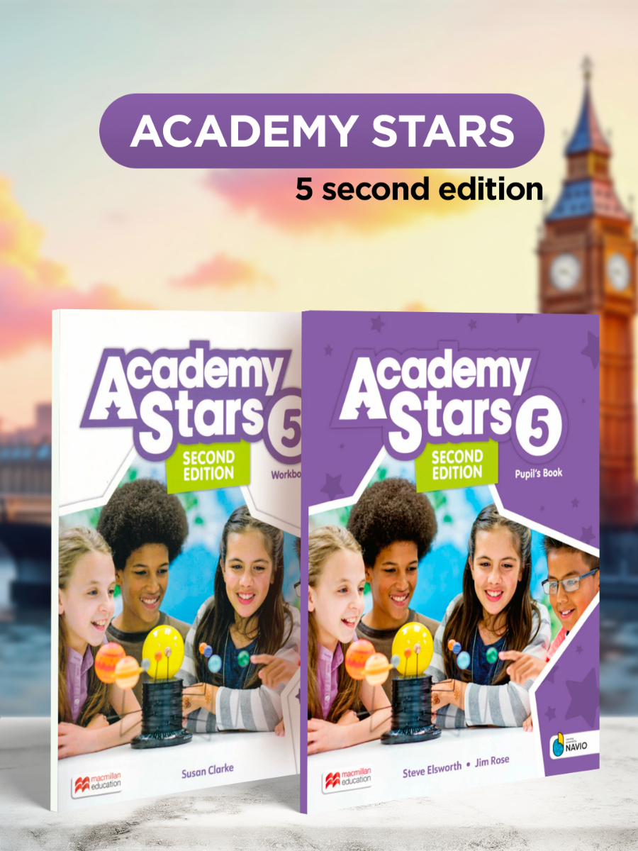 Academy Stars 5 second edition полный комплект: Pupils Book (Учебник) + Workbook (Рабочая тетрадь) + диск