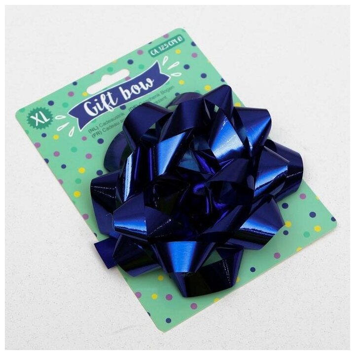 Бант-звезда 14 металлик, цвет синий