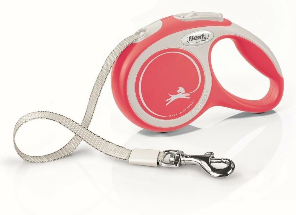 FLEXI Рулетка NEW COMFORT XS ремень 3 м до 12 кг, красный