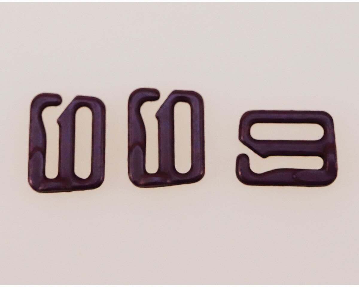 Крючки для бретелей 10 мм, 50 шт (металл, эмаль), ARTA (076 сливовое вино)