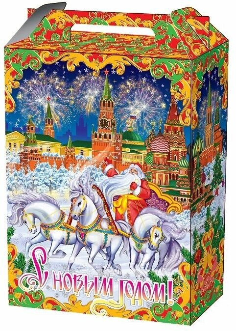 Коробки для новогодних подарков из микрогофрокартона 3000 г "Подарочная большая ("Кремль")" - набор 30 шт.