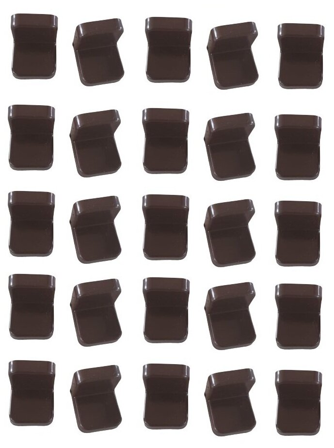 Уголок крепежный 20х20 с пластиковой крышкой, коричневый, 25 штук.