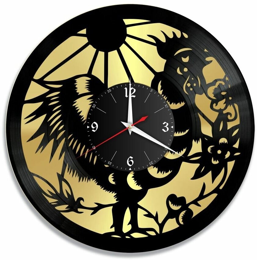 Часы из винила Redlaser "Петух" VW-10723-1