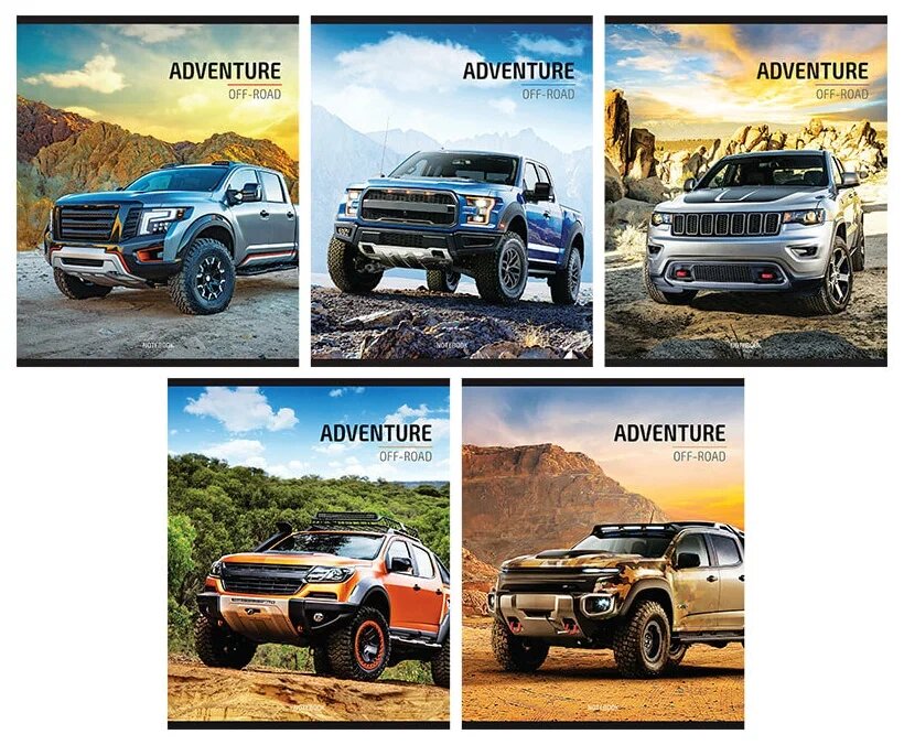 Тетрадь 96л, А5, клетка ArtSpace "Авто. Off-road adventures", цена за 5шт, 242838
