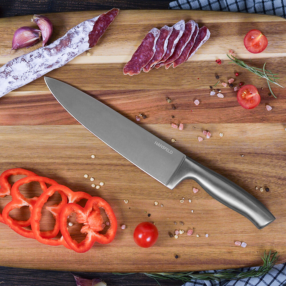 Нож кухонный поварской 20см HANSFELD Aurora / нож для нарезки мяса рыбы