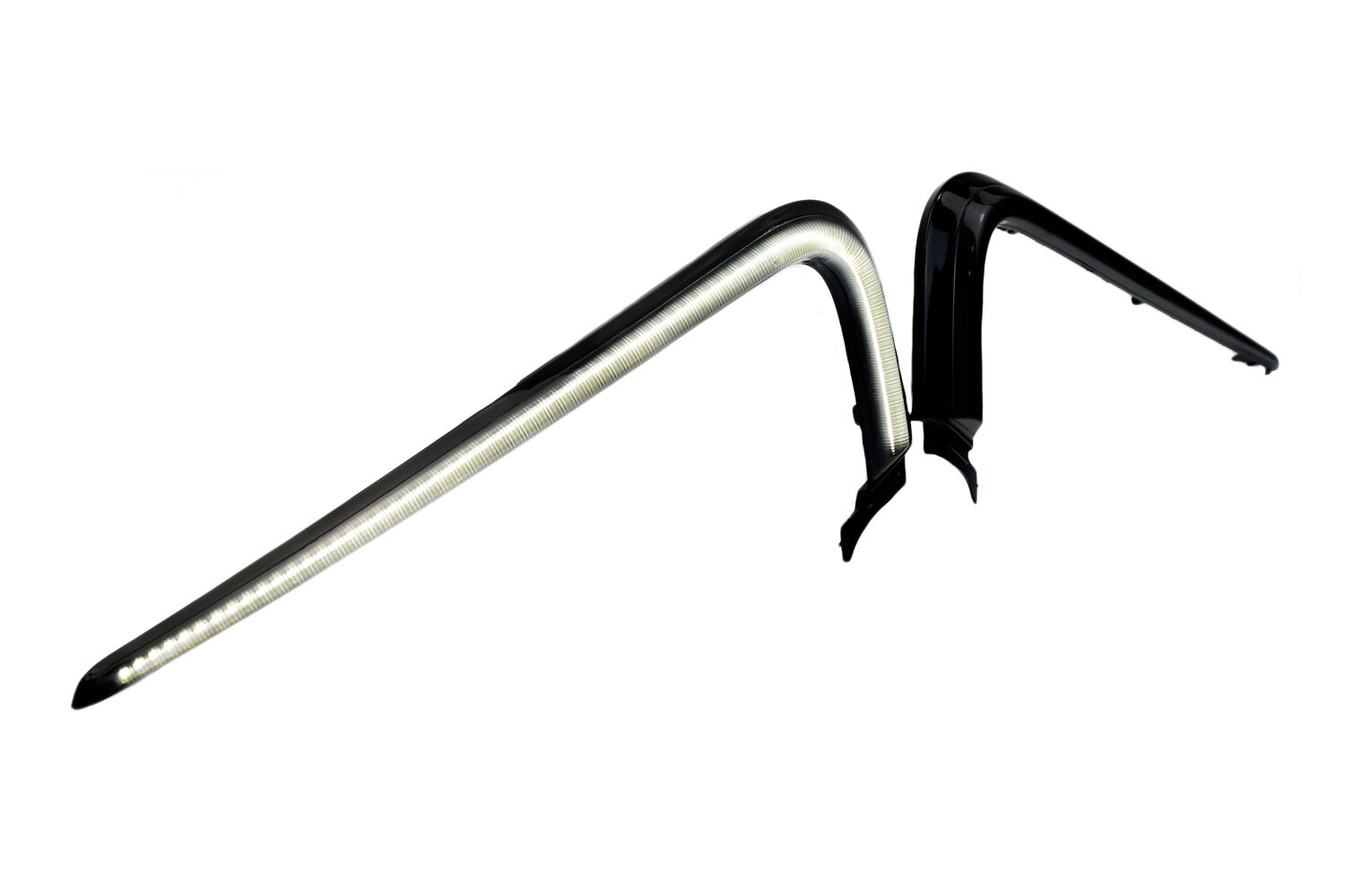 Комплект черных светодиодных верхних вставок (молдингов) Sal-Man с ДХО и динамическими повторителями в бампер для Лада Веста, Веста SW