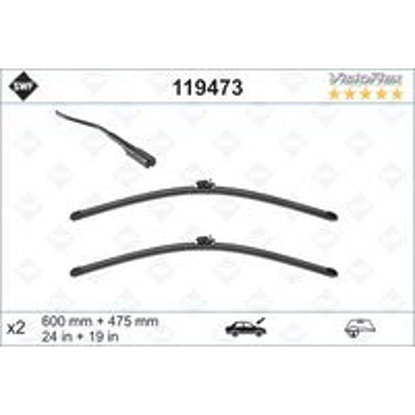 SWF 119 473 (119473) щётки с / о бескаркасные к-кт swf 600+475mm