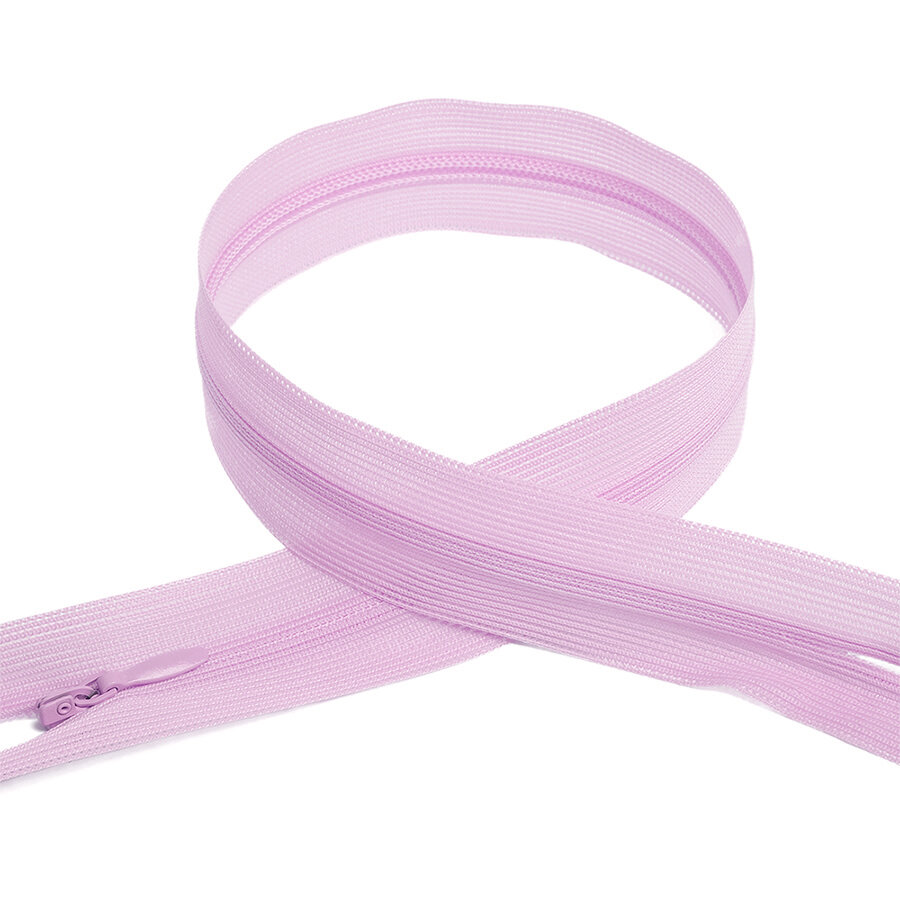 Молния пластиковая потайная 50см н/р цв.165 сиреневый упак.10 шт