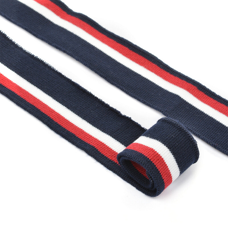 Подвяз трикотажный (2 шт) 3,5 х 80 см цв. темно-синий/красный/белый