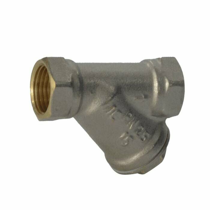 Фильтр сетчатый Y-образный латунь никель Ду 20 Ру25 3/4" ВР 46Б5фт1 VALFEX VF.192. LN0.034