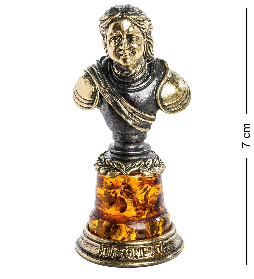 Фигурка Петр I-Бюст (латунь, янтарь) A2088023 Народные промыслы, бронзовый