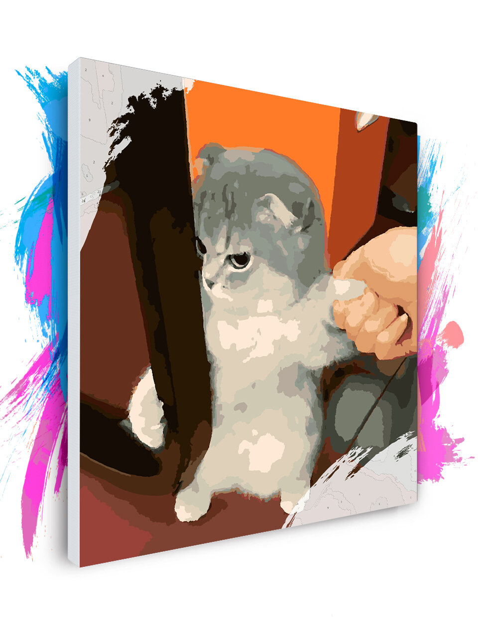 Картина по номерам на холсте Недовольный кот, 40 х 40 см