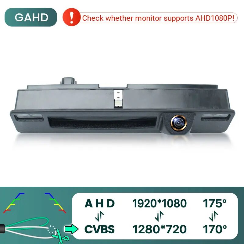 GreenYi 170 ° HD 1080P автомобильная камера заднего вида для Ford Focus 2015 2016 AHD1080P-175deg