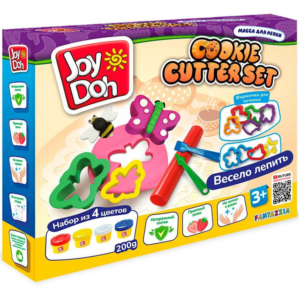 Набор Joy Doh для детского творчества масса для лепки, набор cookie cutter set - изучаем цвета и формы, cook-200 pot