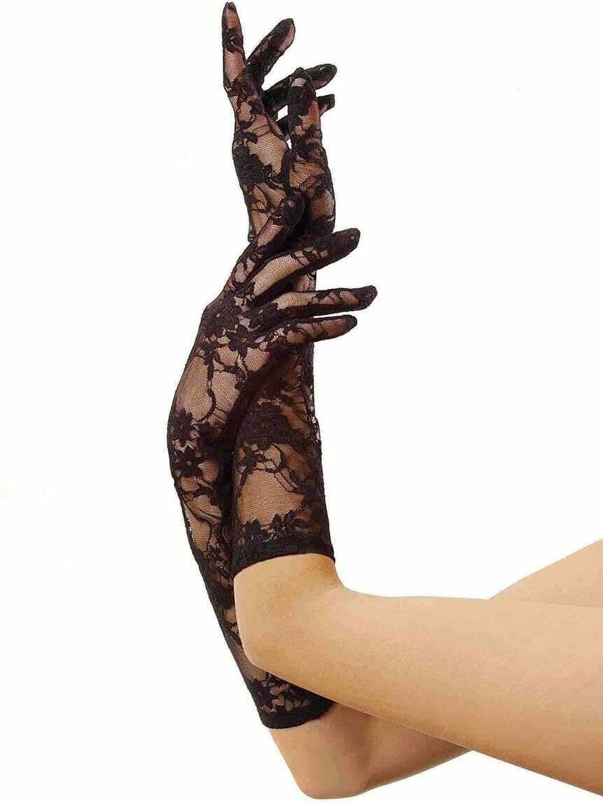 Эластичные кружевные перчатки Leg Avenue длиной до локтя, белый