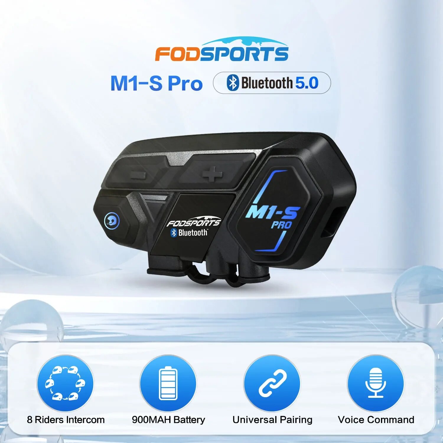 Fodsports M1-S Pro Мотоцикл Интерком Шлем Bluetooth Гарнитура Moto BT Интерфон 8 Всадников 2000M