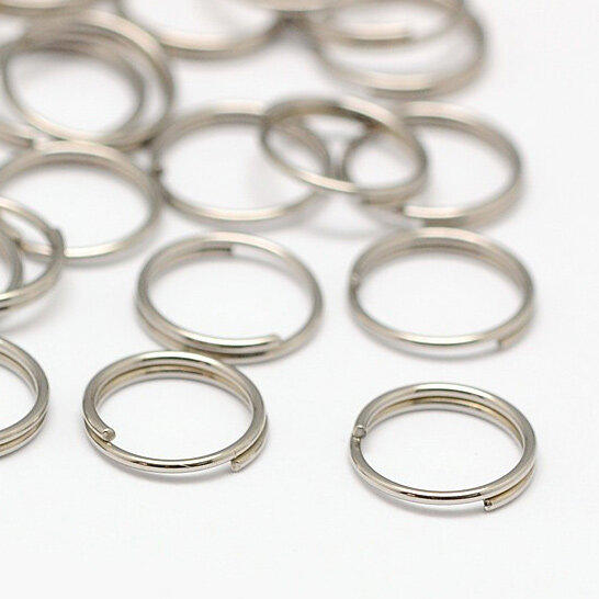 Соединительное колечко, 15мм (толщина 0.8мм, внутренний размер 13.4мм), двойное, базовый материал - нержавеющая сталь, без покрытия, 20 шт.